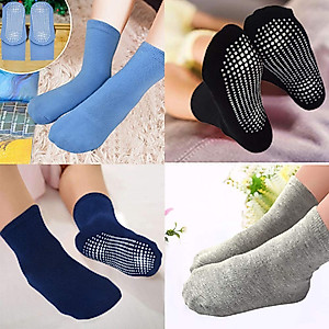 Tphon Kids Non Slip Toddler Boy Grip Socks 12 Pairs Anti Skid Sticky Socks for 1-3 Years Infants Baby Children