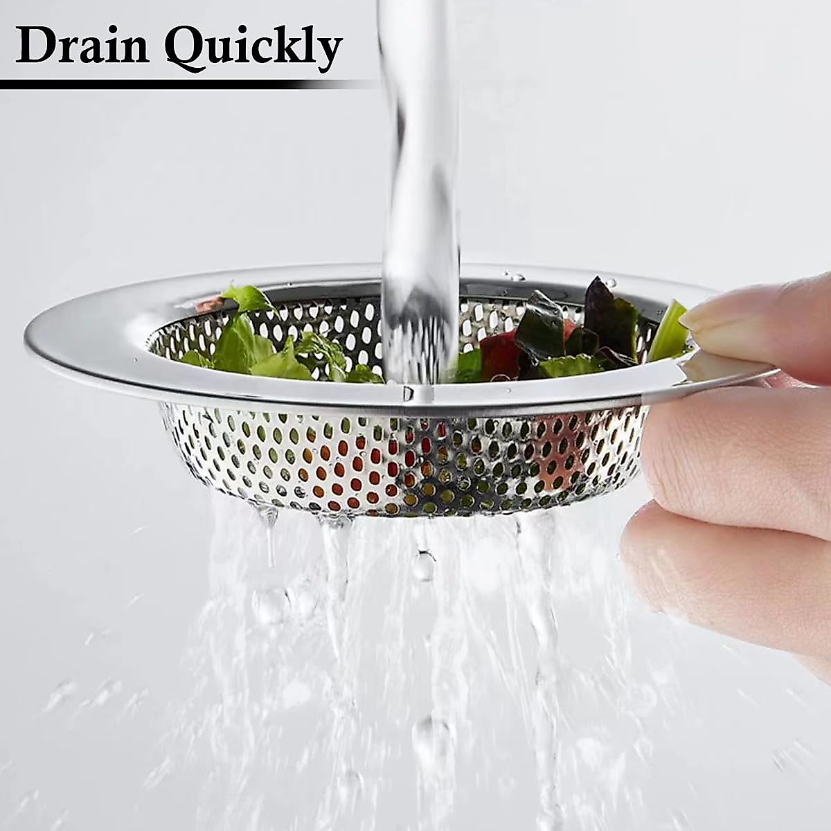 3PCS - Windran Kitchen Sink Drain Strainer, Upgraded Double-Layer Safe Design for Most Kitchen Sink Drain Basket, (4.5 Inch)