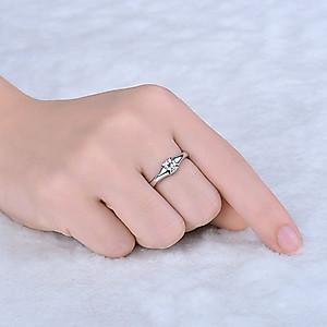 Lanmi 0.30Ct Natural Brilliant Diamond 18K White Gold Engagement Wedding Band Ring