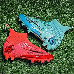 AOSENSS Unisex's Firm Ground Soccer Cleats Shoe Breathable Outdoor/Indoor/Competition/Training Youth Turf Ankle Boots