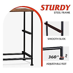 WLIVE Nightstand, 2 Drawer Dresser for Bedroom, Small Dresser with 2 Drawers, Bedside Furniture, Night Stand, End Table with Fabric Bins for Bedroom, Closet, Entryway, Nursery, Black and Rustic Brown