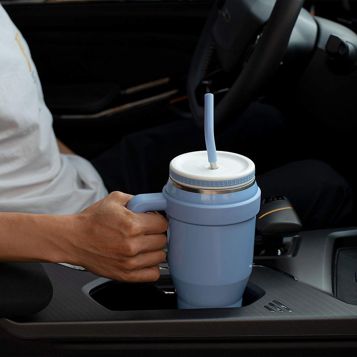 Sursip 40 oz Mug Tumbler,Stainless Steel Insulated Tumbler with Non-Removable Handle–Keeps Drinks Cold up to 24 Hours–Sweat Proof, Dishwasher Safe,BPA Free,Fit in Car Holder-Mild Mint