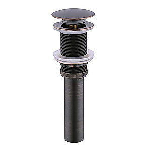 BESTILL Bathroom Vessel Sink Drain Stopper, Push Pop Up Drain Without Overflow, Oil Rubbed Bronze