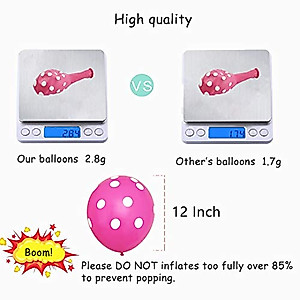 Party Balloons, 12inch Pink Polka Dot Balloons, Party Decoration Compatible Wedding Birthday Baby Shower Graduation party Christmas Party (100 Pcs)