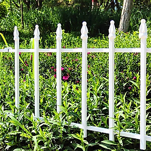Thealyn Metal Decorative Garden Fence 22" Wide x 18" High (5 Panels, Total Length 9.17 feet), Metal Border Folding Fence, Landscape Fencing for Flower Bed, Yard, Animal Barrier