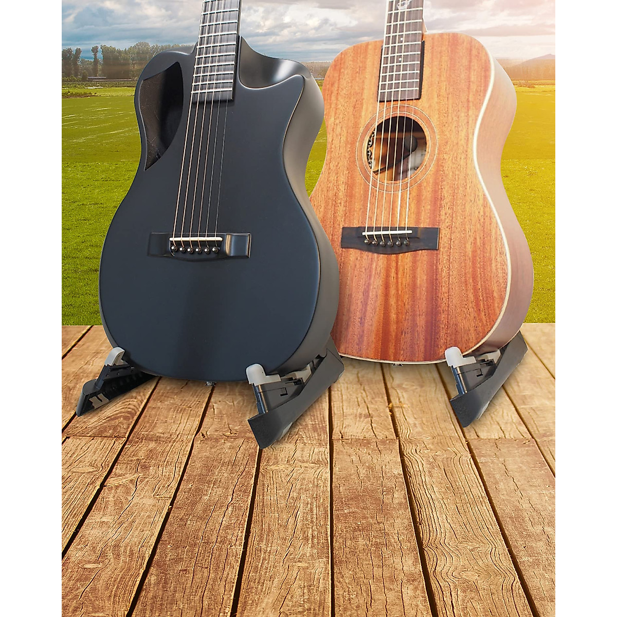 Journey Instruments Collapsible Guitar Stand – JTZJ002 Lightweight Stand for Guitars – Folding ABS Guitar Stand Fitting Any Size Guitars