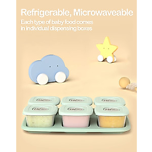 HEYVALUE Baby Food Maker, 13-in-1 Baby Food Puree Blender for Baby Food, Fruit, Vegatable, Meat, with Food Containers, Baby Food Processor Freezer Tray, Silicone Spoons, Silicone Spatula(Light Green)