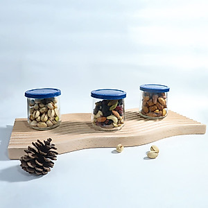 Oui Yogurt Jar Lids - 16 pack Oui Lids for Yoplait Yogurt Container,and Oui Yogurt Bottle Label,Sealed against leaks lids for oui yogurt jars (Blue)