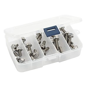 M6 x 10mm 12mm 16mm 20mm 25mm Flanged Hex Head Bolts Flange Hexagon Screw Assortment, Stainless Steel 18-8 (304), DIN 6921, Quantity 25
