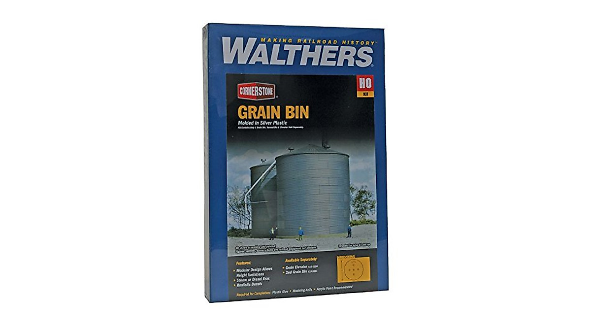 Walthers HO Scale Grain Storage Bin Kit - Realistic Model Railroad ...