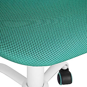 FurnitureR Teens Boys Girls Writing Task Chair Low Mid PP Mesh Back Fabric Seat,Home Children Study Chair (Turquoise, 1pc)