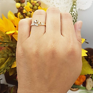 Dazzlingrock Collection 0.10 Carat (ctw) 10K White & Round Diamond Promise Two Tone Ring 1/10 CT, Yellow Gold, Size 7