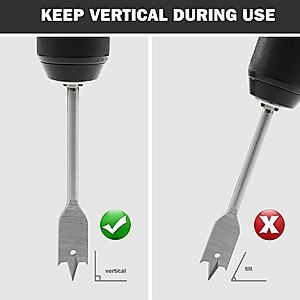 BeHappy 13 Piece Spade Drill Bit Set, Wood Drill Bit Set, Paddle Flat Bit Sets for Woodworking, Carbon Steel Paddle Flat Bit with Quick Change Shank, Nylon Storage Pouch Included, 1/4" to 1-1/2"
