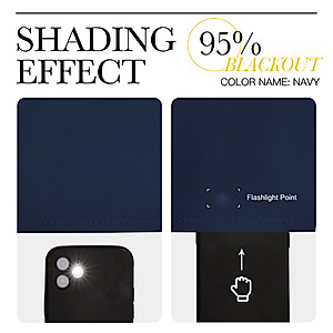 NICETOWN Vertical Blinds Window Curtain Panels - (Navy Color) 70 by 84 inches, Set of 2 Panels, Energy Saving Blackout Curtains for Hall Room