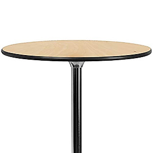 Flash Furniture 30'' Round Wood Cocktail Table with 30'' and 42'' Columns, Beige