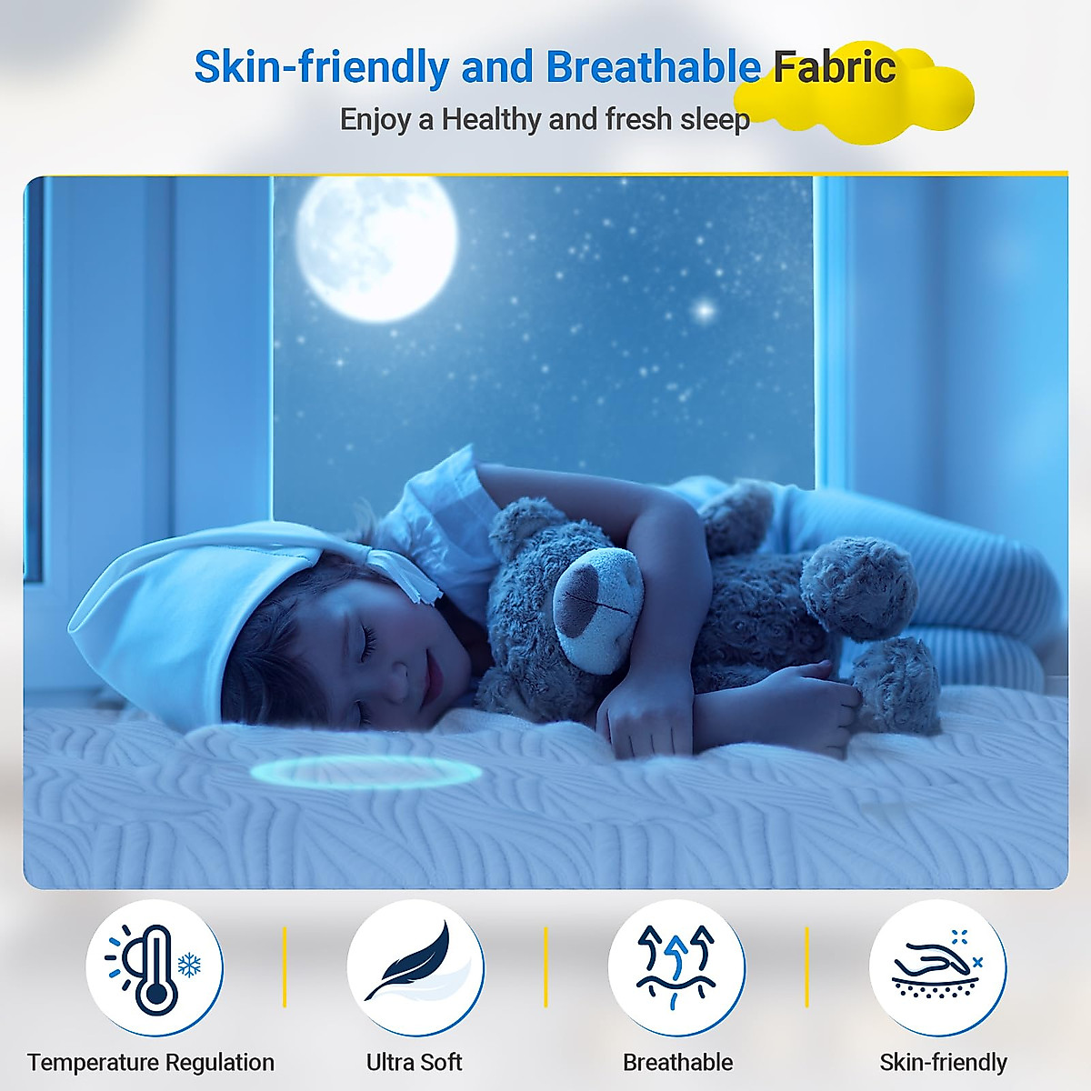 Avenco Twin Mattress 10 Inch, Twin Medium Firm Hybrid Mattress, Twin Mattress in a Box with Gel-Infused Memory Foam & Pocketed Springs, Motion Isolation, Breathable Knit Fabric, Strong Edge Support