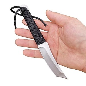 CHENHAN 3.35-inch Fixed Blade Knife with Sheath, Survival Tactical Knife,Hunting Knife with Rope Handle,Good for Camping Hunting and Outdoor