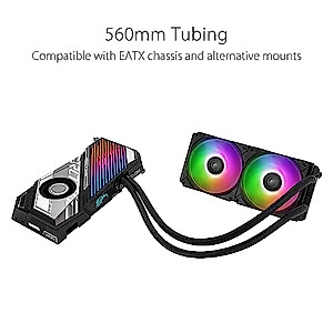 ASUS ROG Strix LC NVIDIA GeForce RTX™ 4090 OC Edition Gaming Graphics Card (PCIe® 4.0, 24 GB GDDR6X, HDMI® 2.1, DisplayPort™ 1.4a, Full-Coverage Cold Plate, 240 mm Radiator, 560mm tubing)