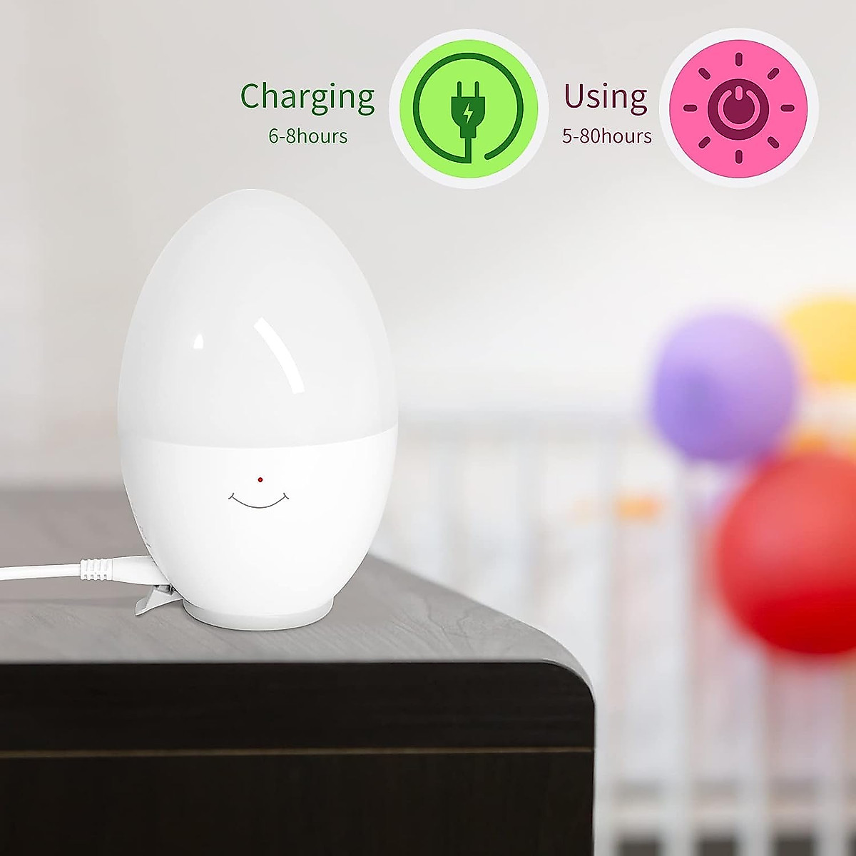 Fitop Baby Night Light, Portable Nursery Night Light for Kids Rechargeable, Dimmable Kids Night Light with Touch Control for Breastfeeding/Diaper Changes/Reading/Nursing/Nighttime Waking