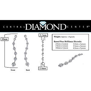 Central Diamond Center Earring Jacket in Sterling Silver made with Pure Brilliance Zirconia - Platinum Plated