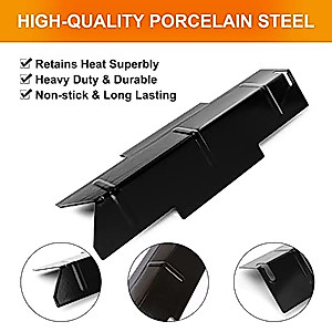 Hisencn Grill Replacement Parts for Dyna Glo DGC350CNP-D DGF350CSP DGF350CSP-D Grill, 2 PCS Heats Tents Heat Plates - Porcelain Steel, 2 PCS Straight Burner PipeTubes Repair Kit - Stainless Steel