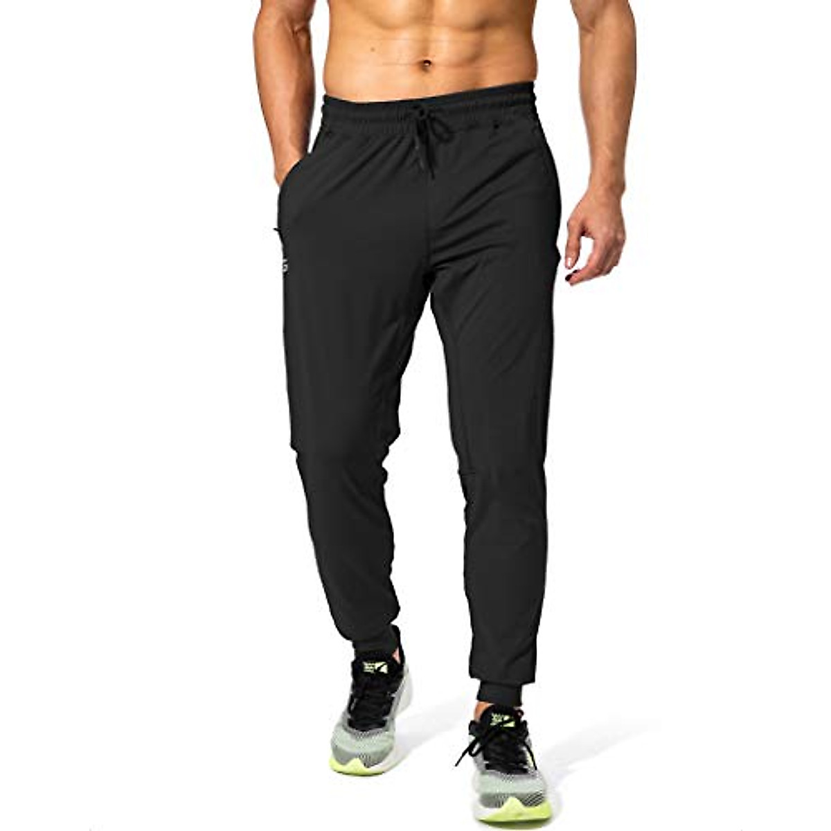 G Gradual Men's Sweatpants with Zipper Pockets Athletic Pants Traning Track Pants Joggers for Men Soccer, Running, Workout(Black,M)