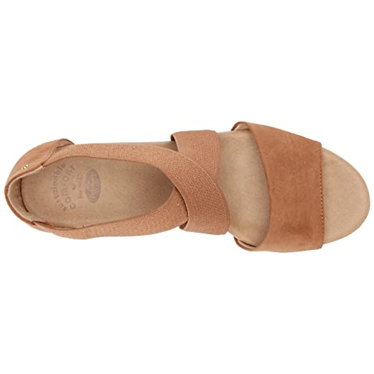 Dr. Scholl's Shoes Women's Barton Band Wedge Sandal, Brown Microfiber, 8.5