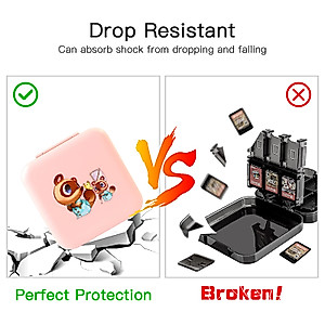UFOPETIE Card Case for Nintendo Switch Game Card,Compatible with Nintendo Switch Case Animal Crossing Theme,Game Case for Animal Crossing Cards,for Switch Accessories-Thumb Grip 2PCS-Caught Butterfly