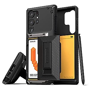 VRS DESIGN Damda Glide Hybrid Phone Case for Galaxy S23 Ultra Case, Sturdy Functional Case Compatible with Galaxy S23 Ultra 6.8'' (2023) Groove Black