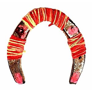Billion Deals Authentic Feng Shui Cast Iron Real Horseshoe With Kalwa Iron Shoe Kale Ghode ki Naal For Good Luck Charm Rustic Lucky Positive Energy
