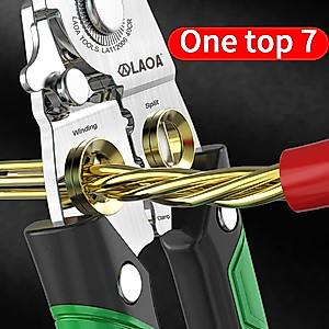LAOA Wire Stripper Wire Stripper Tool,7-in-1 Multi Function Wire Plier Tool,Wire crimping tool,Stainless Steel Wire Crimper,Cable Stripper Multi-Function Electrician Pliers