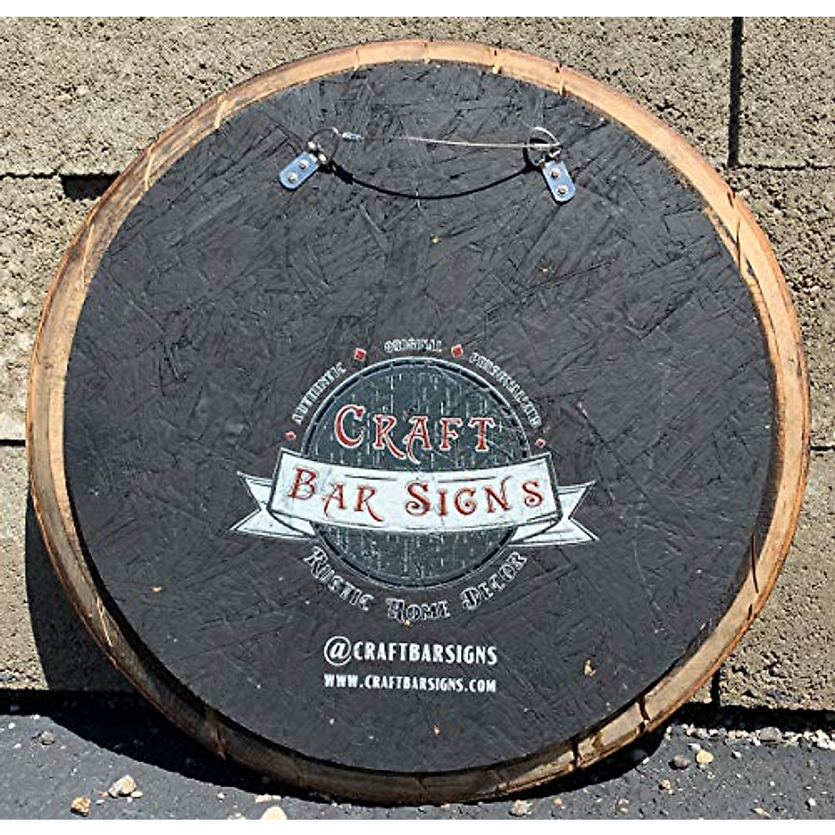 Craft Bar Signs Personalized Whiskey Barrel Head - Custom Hideout - Drinking Bar Sign Man Cave