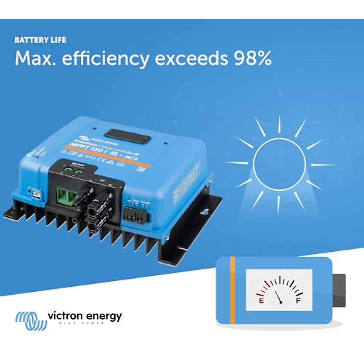 Victron Energy SmartSolar MPPT MC4 150V 45 amp 12/24/36/48-Volt Solar Charge Controller (Bluetooth)