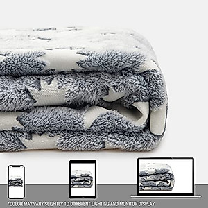 QH Seamless Star & Moon Gray Glow in The Dark Throw Blanket Luminous Blanket-Fun, Cozy Fleece Throw Blanket Made for Great Gifts 60in x 50in