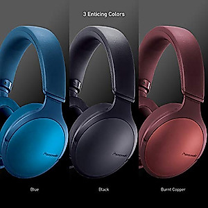 Panasonic Premium Hi-Res Wireless Bluetooth Over The Ear Headphones with 3D Ear Pads and 3 Sound Modes - RP-HD305B-A (Blue)