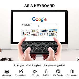 WeChip W1 Universal TV Remote Air Mouse, Wireless Keyboard Fly Mouse 2.4GHz Connection Air Remote Keyboard Mouse for Android TV Box/PC/Smart TV/Projector/HTPC/All-in-one PC/TV (w1)