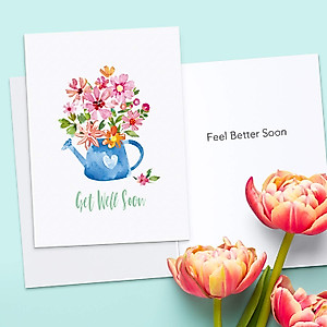 Sweetzer & Orange Bulk Get Well Cards With Envelopes. 24 Get Well Soon Card Assortment. 300gsm Note Cards and Envelopes (120gsm). Thick Greeting Cards and Envelopes, Feel Better Soon Cards.