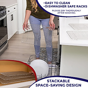 KITCHENATICS Half Sheet Cooling Rack for Cooking & Baking, Stainless Steel Baking Rack & Wire Rack, Bacon Grill Rack for Oven, Heavy-Duty Wire Cookie Cooling Rack fits Half Sheet Pan, 11.8" x 16.9" IN