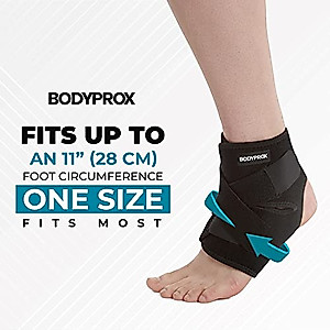 Bodyprox Ankle Support Brace, Breathable Neoprene Sleeve, Adjustable Wrap!