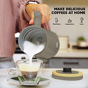 Starument Electric Milk Frother - Automatic Milk Foamer & Heater for Coffee, Latte, Cappuccino, Other Creamy Drinks - 4 Settings for Cold Foam, Airy Milk Foam, Dense Foam & Warm Milk - Easy to Use