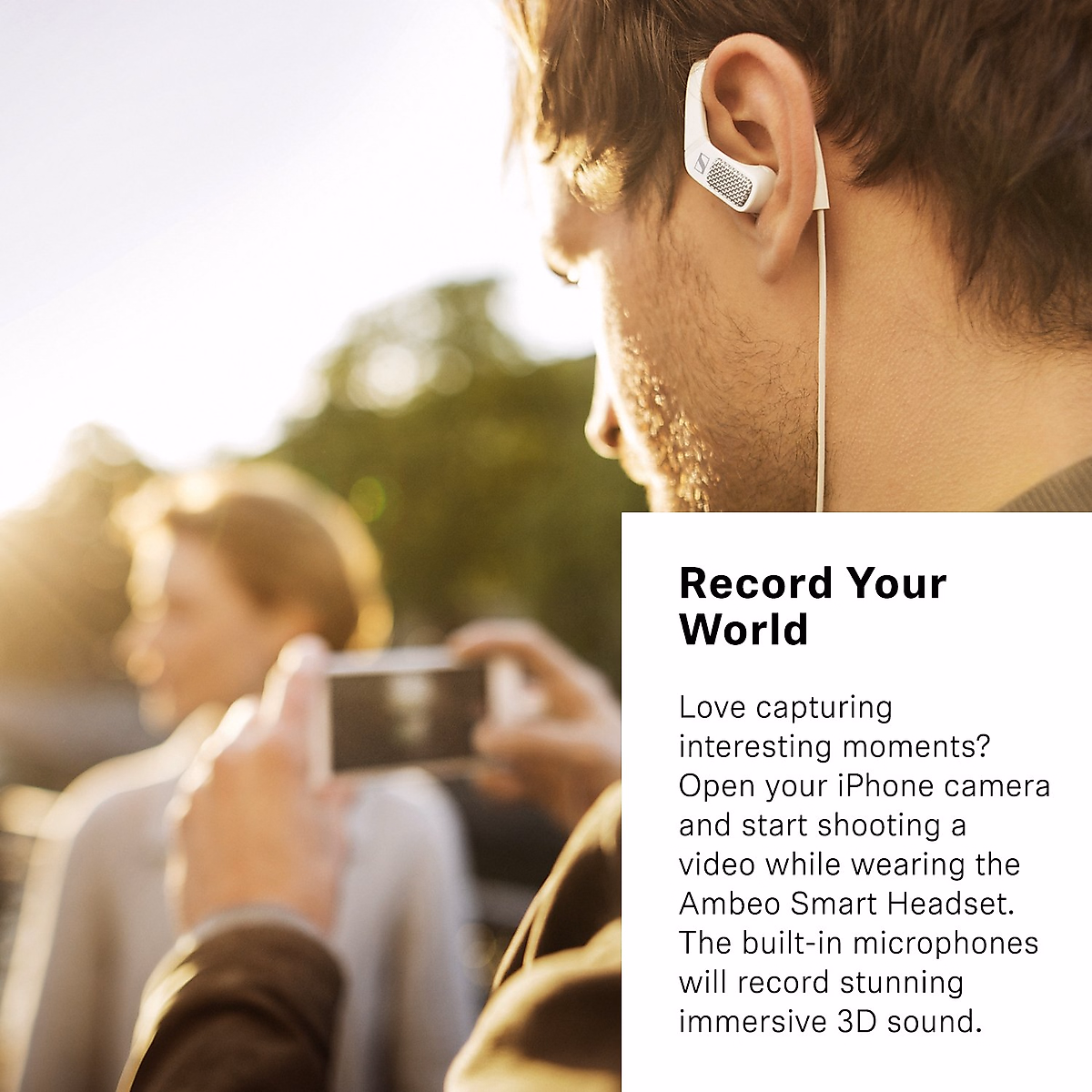 Sennheiser AMBEO Smart Headset (iOS) – Active Noise Cancellation, Transparent Hearing and 3D Sound Recording