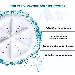 Jiajaja 2 in 1 Portable Washing Machine Ultrasonic Turbo Washer with Usb Cable Convenient for Travel Camping Home Business Trip Accessories Mini Tool, Multicolor, 90x90x40mm / 3.54x3.54x1.57in