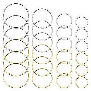 80pcs Earrings Beading Hoop Earring Circle Round Beading Hoop Earring Finding Open Bezel Pendant Frame for Jewelry Making DIY Earring