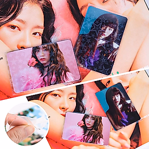 Baskiss 100 Packs Laser Star Photocard Sleeves Kpop 200 Microns Ultra Thick Sleeves Idol Photo Cards Protector Trading Cards Shield Cover (New Star-Shape Laser, Unsealable)