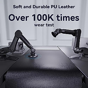 AutoFull C3 Gaming Chair Office Chair with Ergonomic Wingless Cushion PU Leather Racing Style PC Chair with Footrest and Lumbar Support Pillow,Black