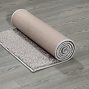 Indoor Solid Design Non-Slip Rubberback 2x5 Modern Runner Rug for Hallway, Kitchen, Living Room, Bedroom, 20" x 59", Dark Gray