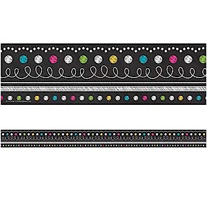Teacher Created Resources Chalkboard Brights Straight Border Trim (5619)