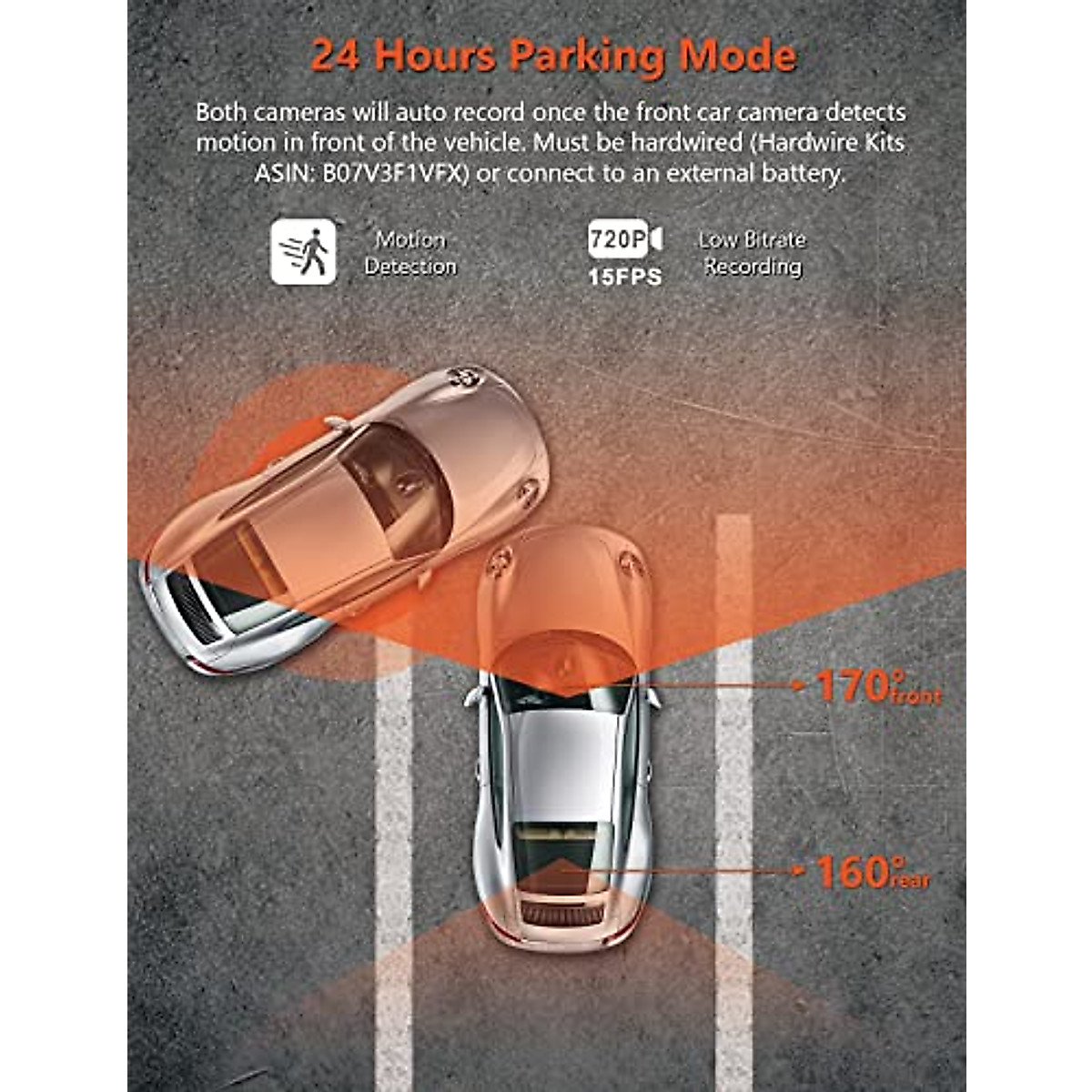 Vantrue S1 4K Dual Dash Cam, Front and Rear 1080P GPS Dash Camera for Trucks with 24 Hours Parking Mode, Enhanced Night Vision, Motion Detection, Super Capacitor, Single Front 60fps, Support 256GB Max