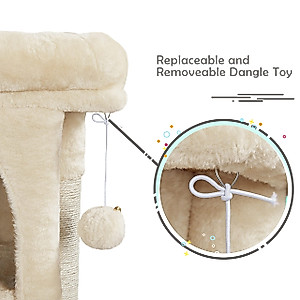 Yaheetech 23.5in Cat Tree Tower, Cat Condo with Sisal-Covered Scratching Posts, Cat House Activity Center Furniture for Kittens, Cats and Pets - Beige