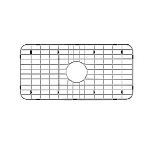 SlimmKISS Sink Protector Sink Grates Stainless Steel Bottom Grid 25" X 12.8", Centered Drain with Corner Radius, Metal Sink Grate Protector